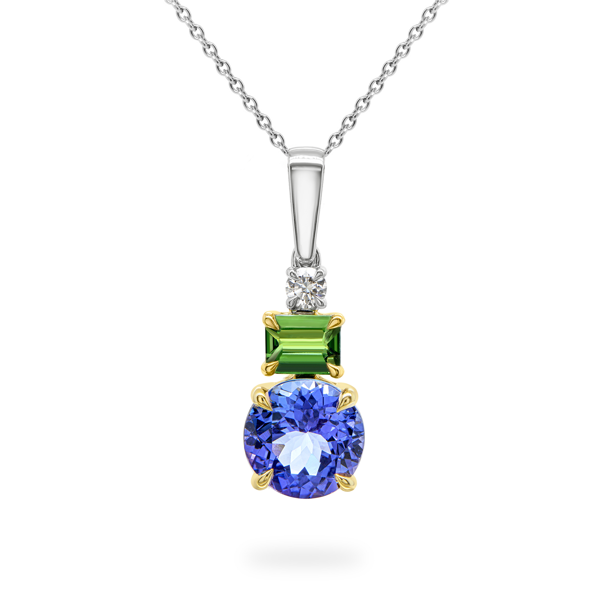 Tanzanite & Tsavorite Drop Pendant