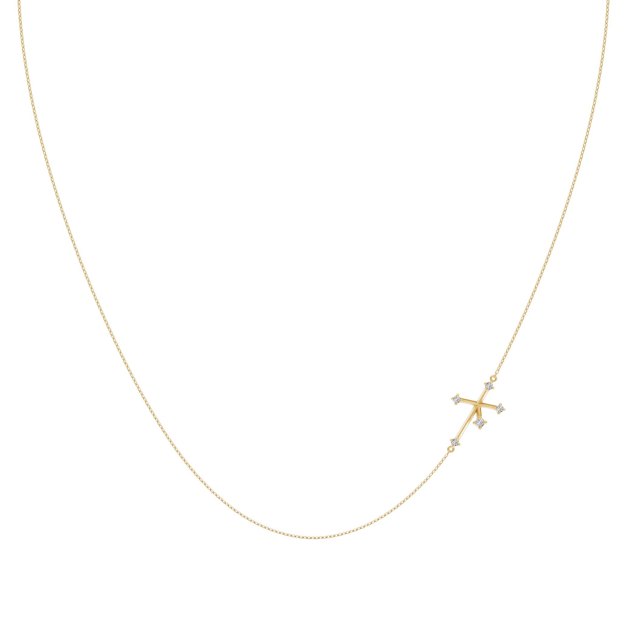 Southern Cross Diamond Necklace - 0.06 TCW - 14K Yellow Gold | Shimansky