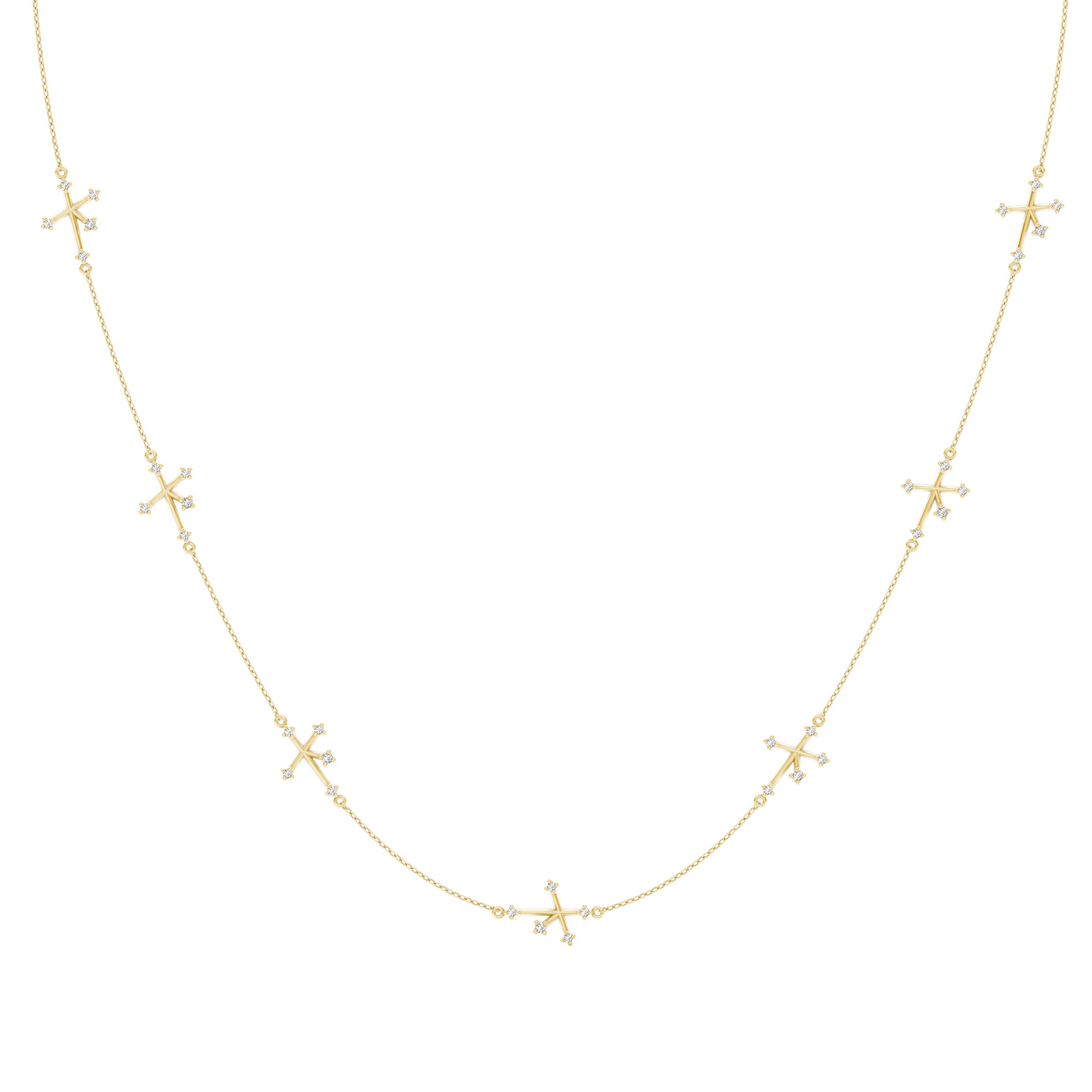 Southern Cross Diamond Necklace - 0.2 TCW - 14K Yellow Gold | Shimansky